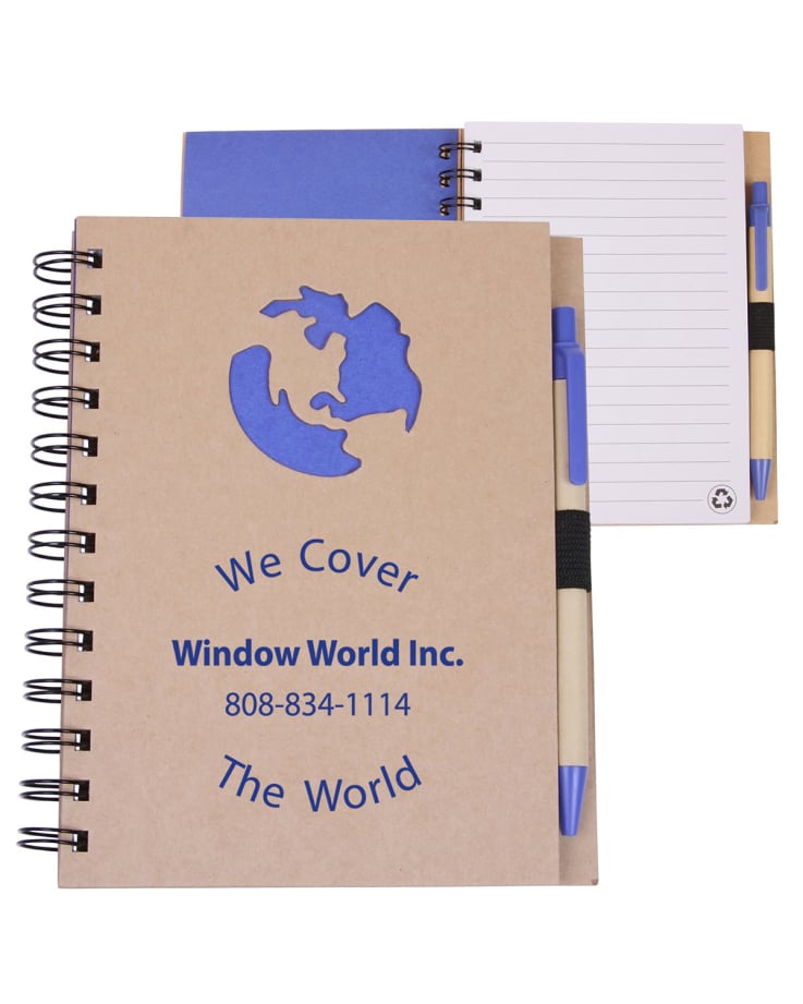 Globe Die Cut Notebook | Office & Awards - 24HourWristbands.Com