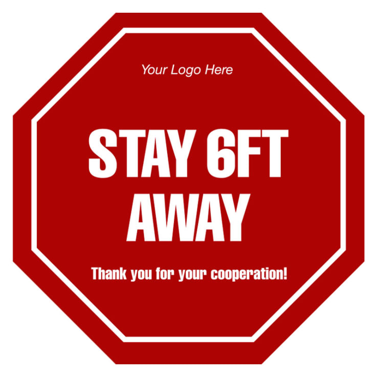 Removable Stop Sign Floor Decals | Social Distancing Stickers & Decals ...