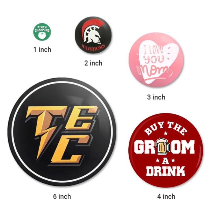 2 Inch Round Custom Buttons | Custom Buttons - 24HourWristbands.Com