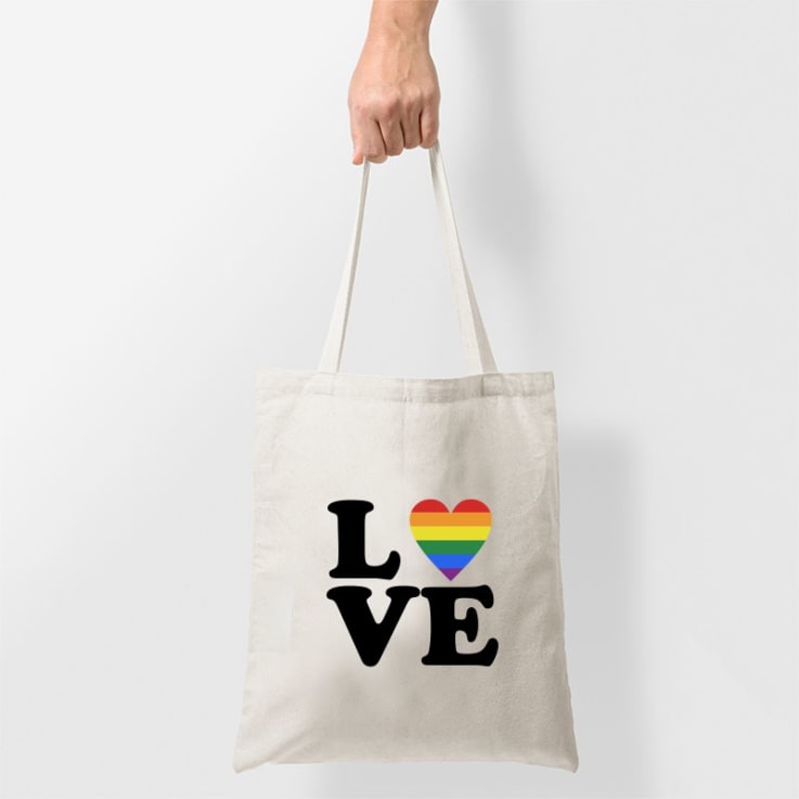 Custom LGBTQ Pride Everyday Cotton Tote Bags | LGBTQ - 24HourWristbands.Com