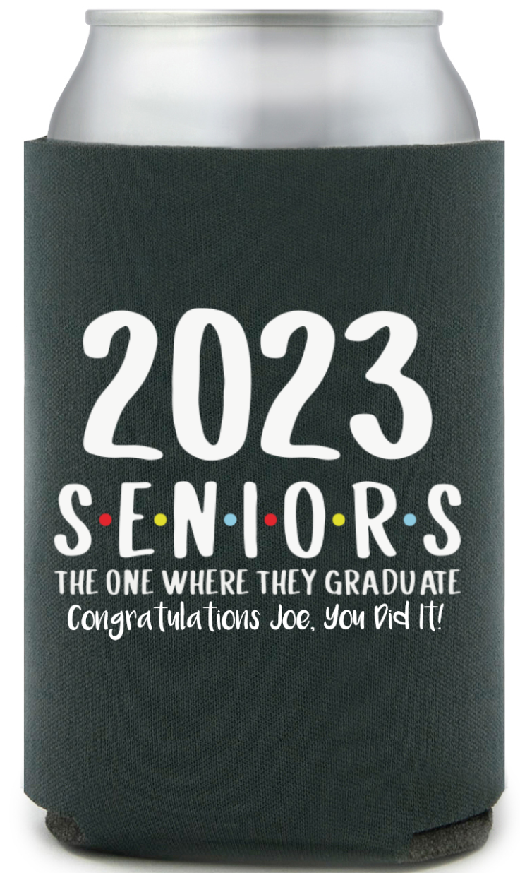Personalized Friends Themed Graduation Full Color Can Coolers ...