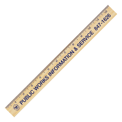 Natural Finish Ruler - 12" - 24HourWristbands.Com