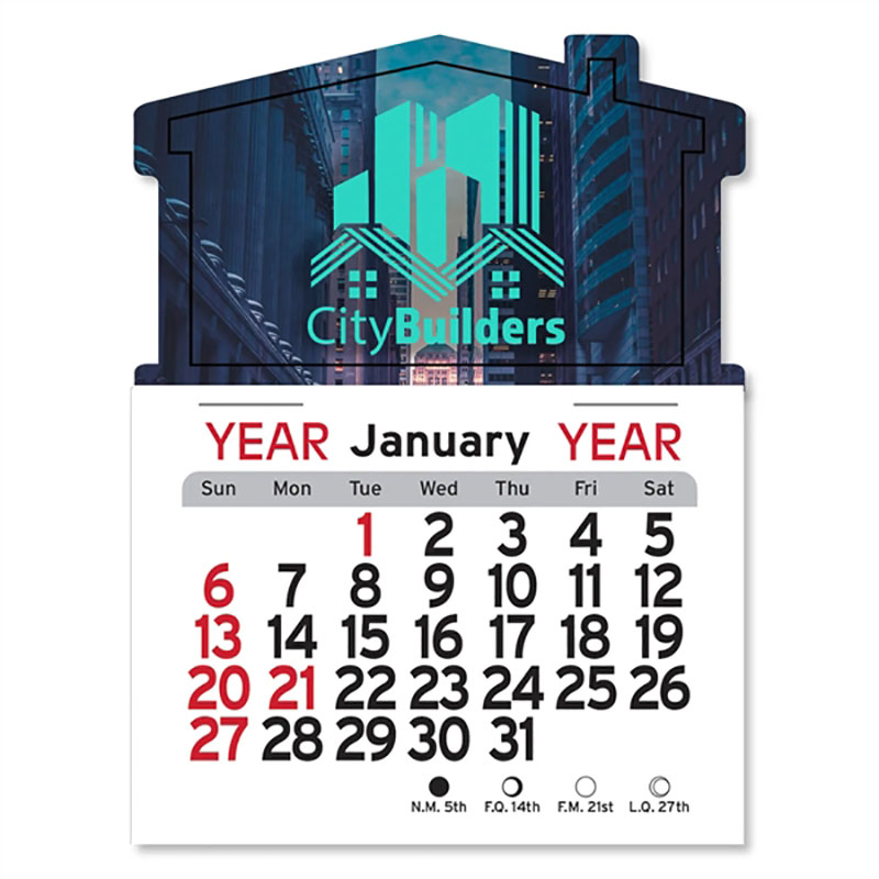 Adhesive Peel-N-Stick® Calendar - House - 24HourWristbands.Com