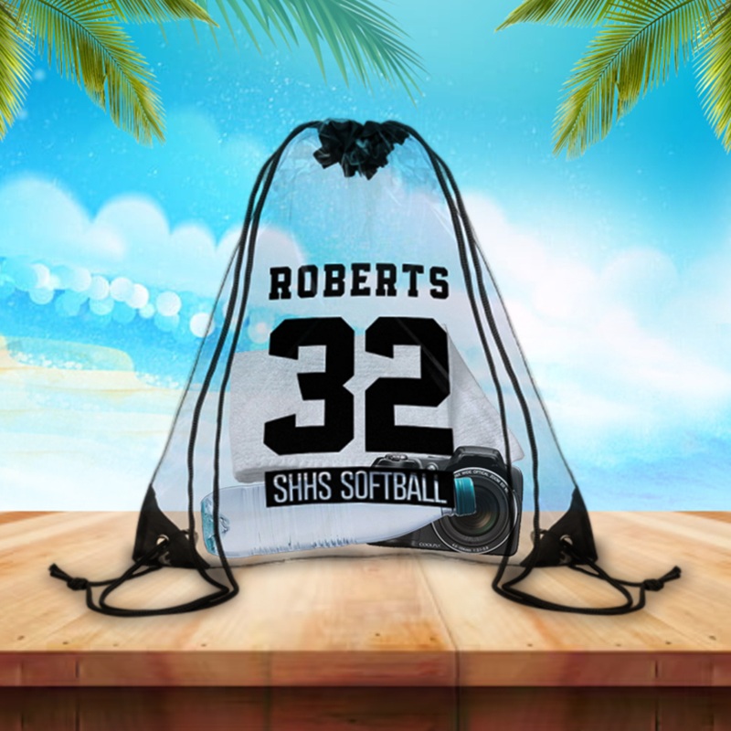 Clear Drawstring Backpack Bags - 24HourWristbands.Com
