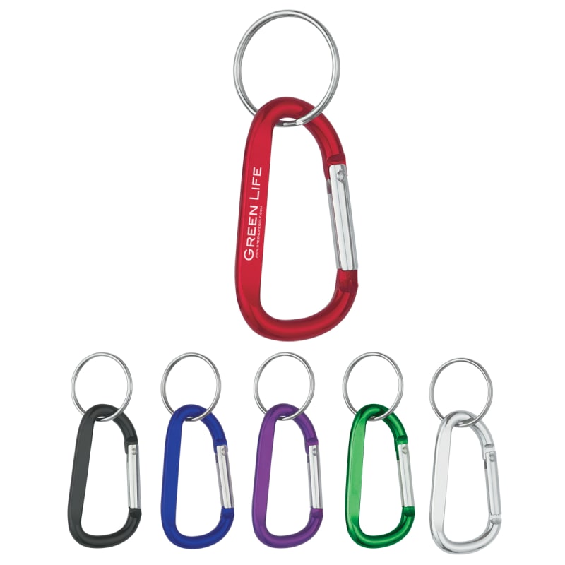 8mm Carabiner With Split Ring - 24HourWristbands.Com