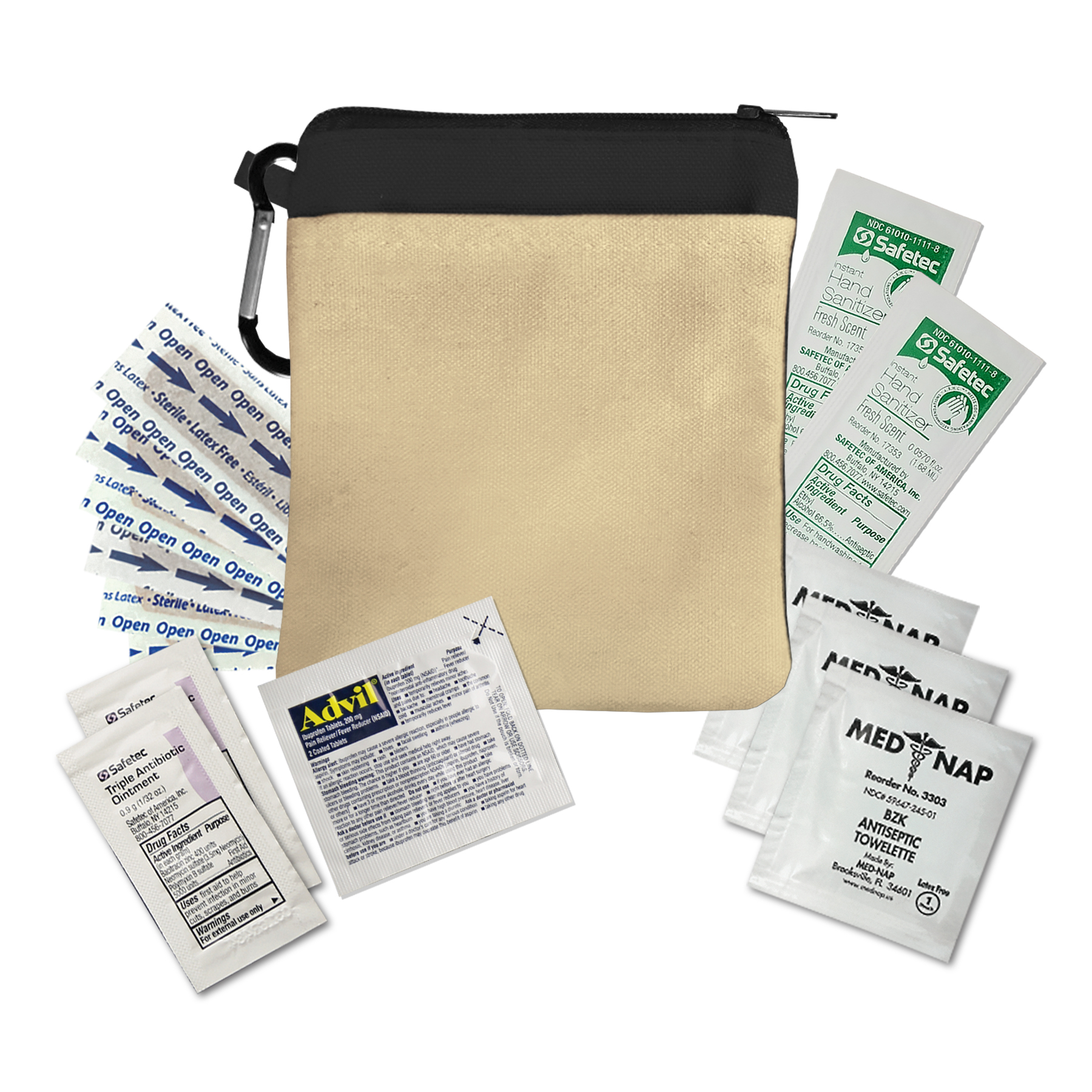 Outdoor Day Kit Canvas Zipper Tote Kit - 24HourWristbands.Com