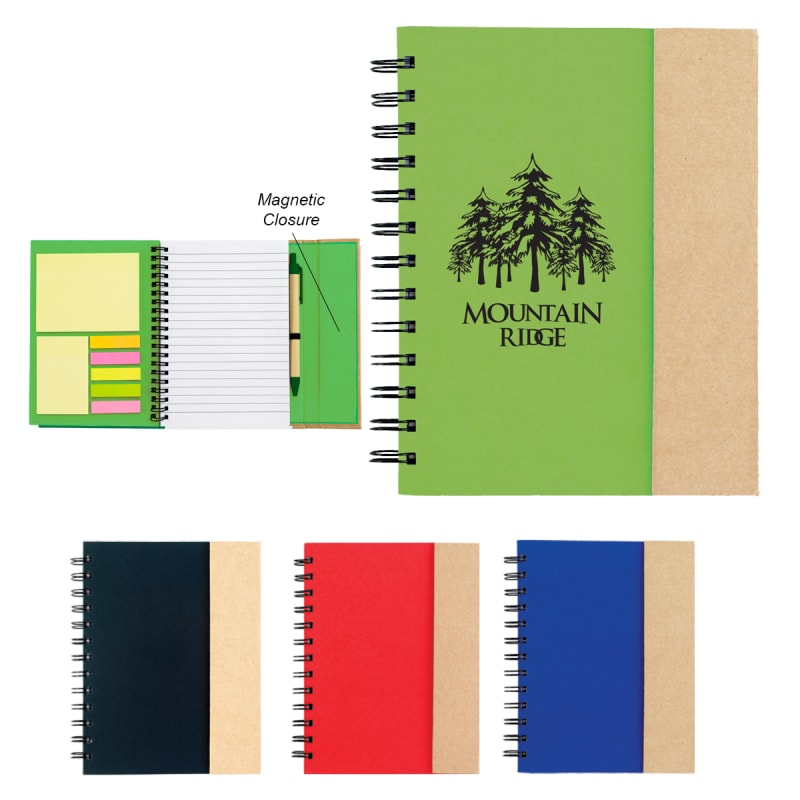 Spiral Notebook With Sticky Notes And Flags - 24HourWristbands.Com