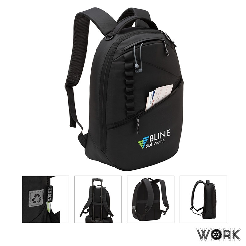 Work WORK® Birmingham RPET Backpack | Bags - 24HourWristbands.Com