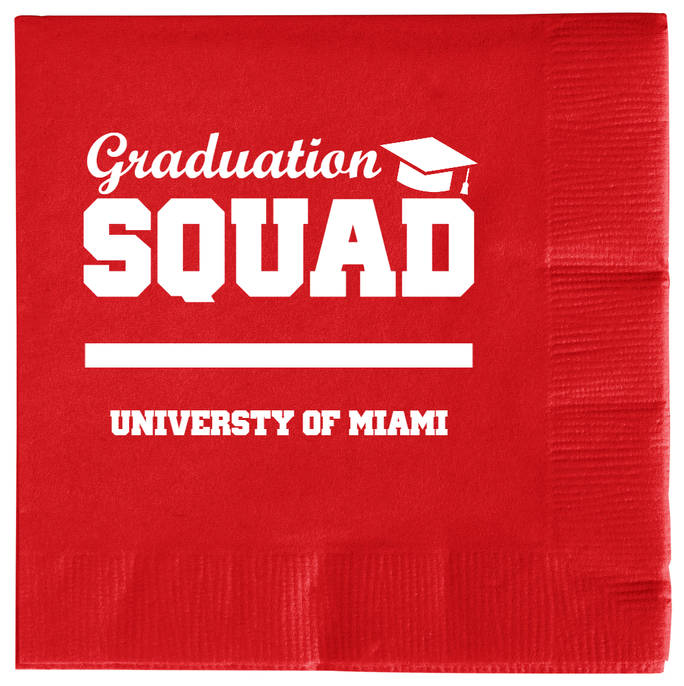 Personalized Graduation Squad Premium Napkins - 24HourWristbands.Com