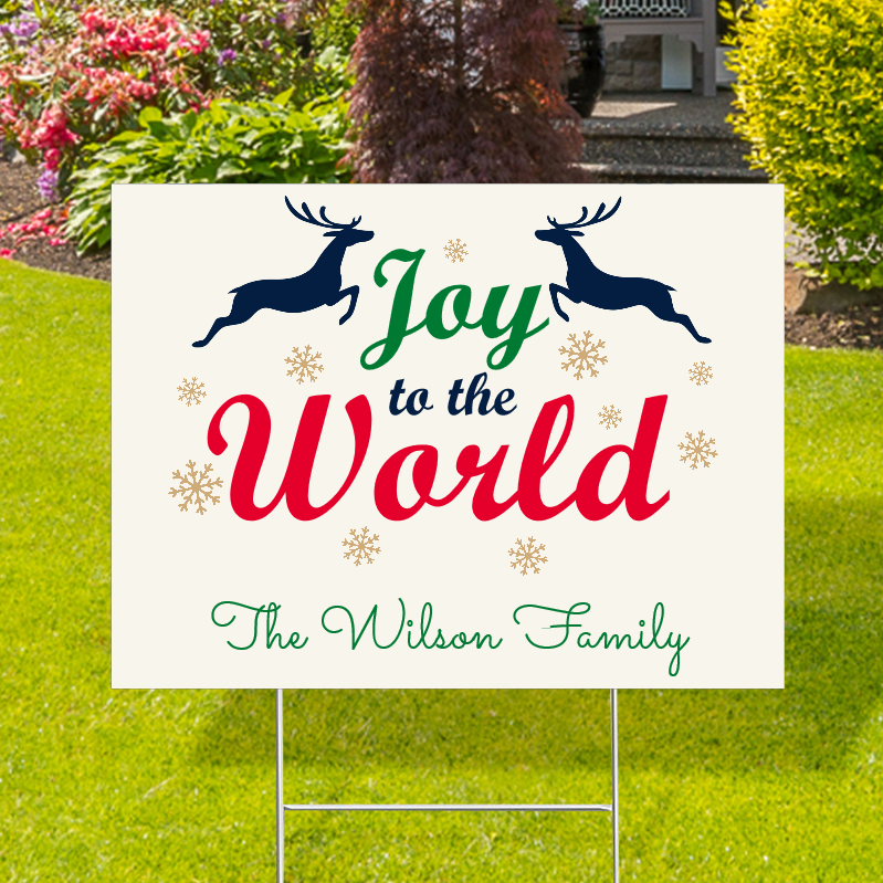 Personalized Joy To The World Christmas Yard Signs - 24HourWristbands.Com