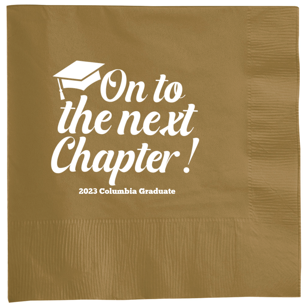 Personalized Onto The Next Chapter Graduation Premium Napkins | Custom ...