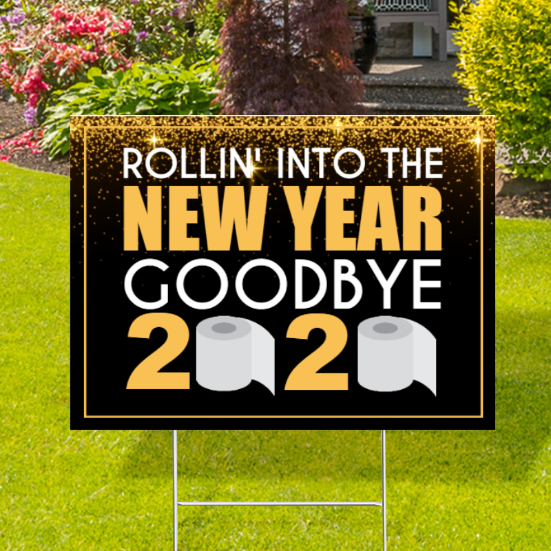 Rollin' Into The New Year 12" X 18" Yard Signs | Custom Yard Signs ...