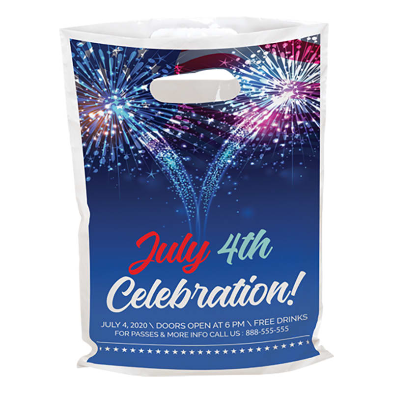 9 X 13 Inch Full Color Plastic Bags With Die Cut Handles | Die Cut ...