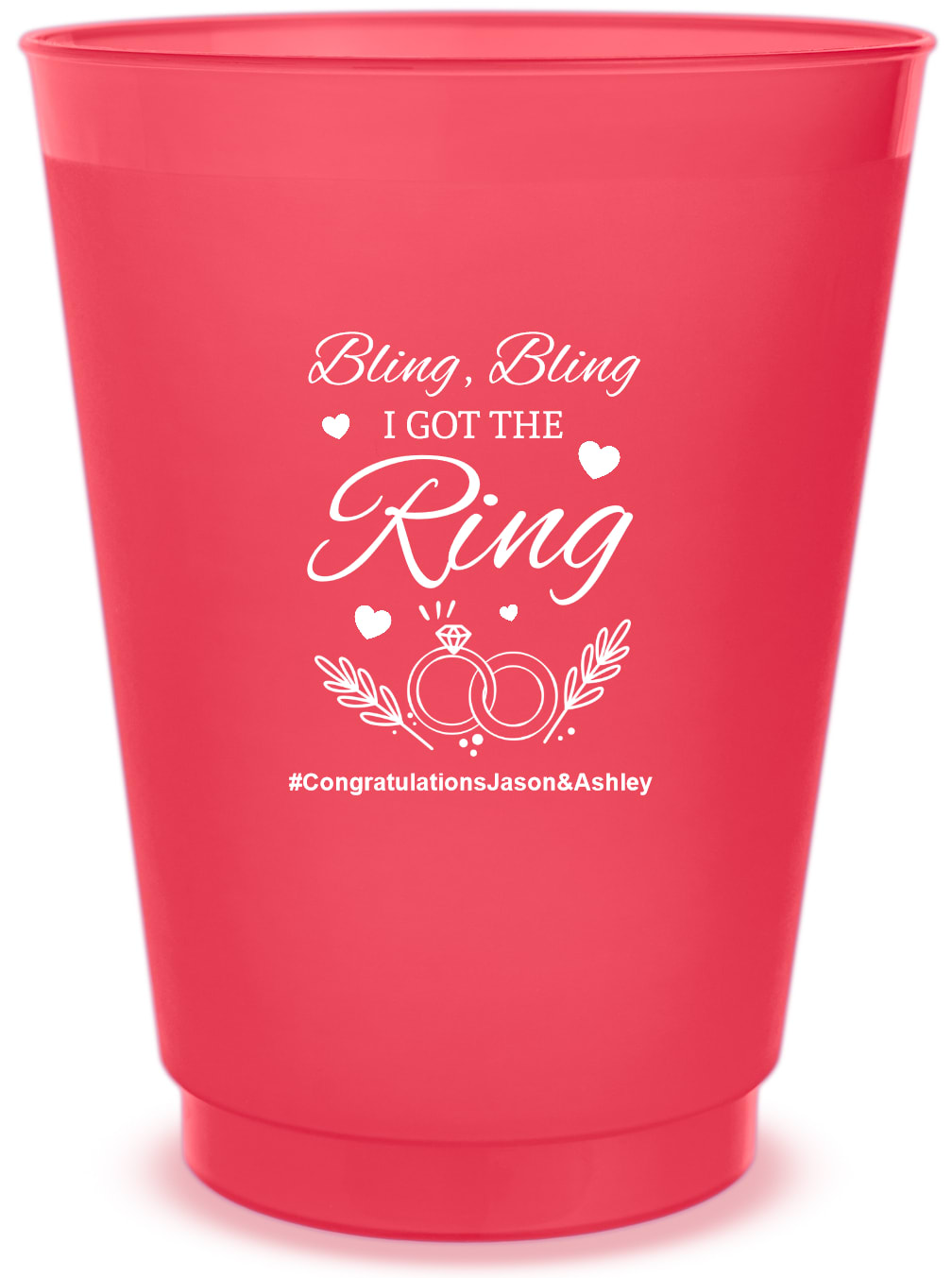 Custom Bling Bling I Got The Ring Engagement Frosted Stadium Cups ...