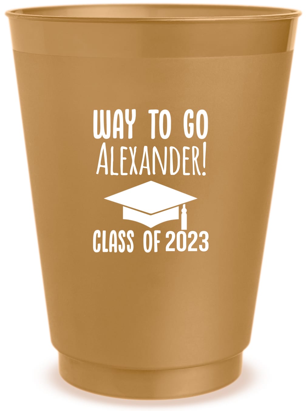 Custom Way To Go Custom Name Graduation Frosted Stadium Cups | Custom ...