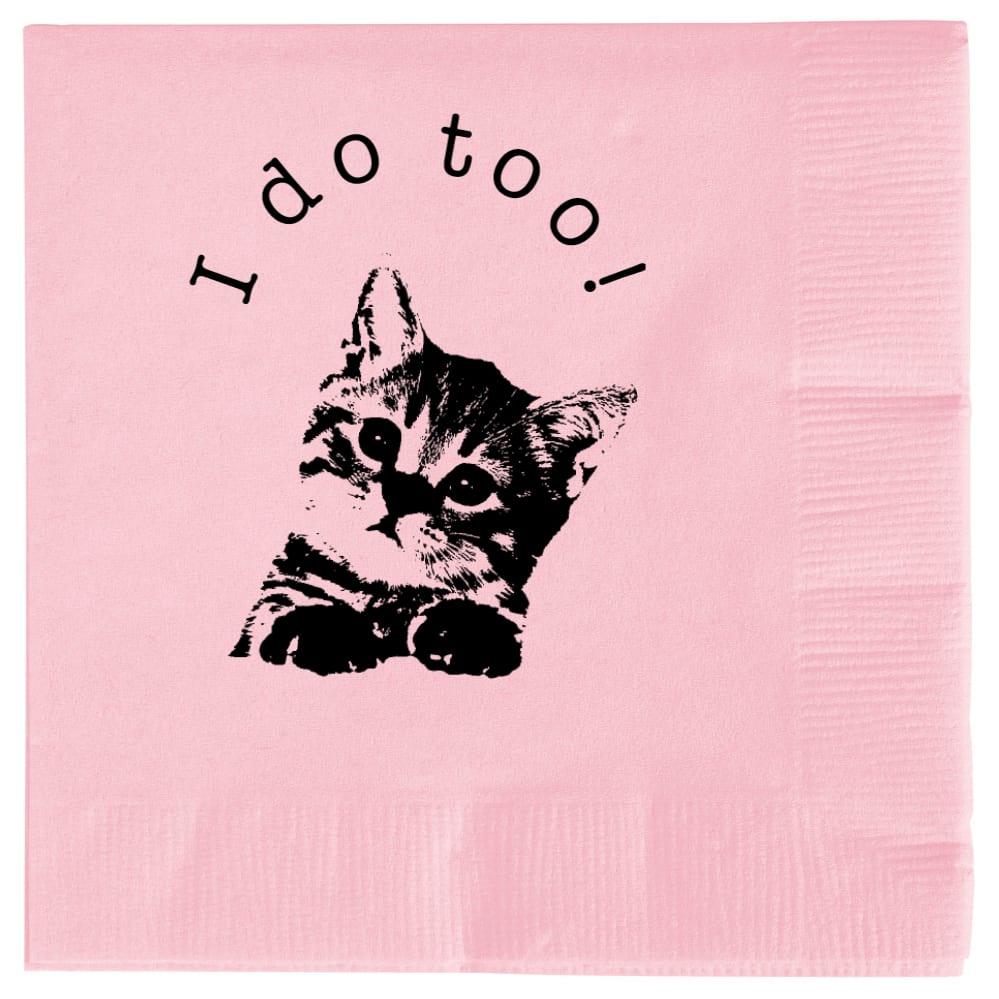 Customized Cat I Do Too Pet Wedding Premium Napkins | Cats And Kittens ...