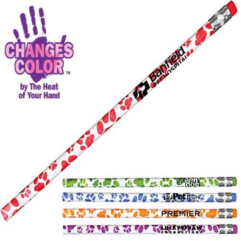 Paw Print Mood Pencil | Standard Pencils - 24HourWristbands.Com
