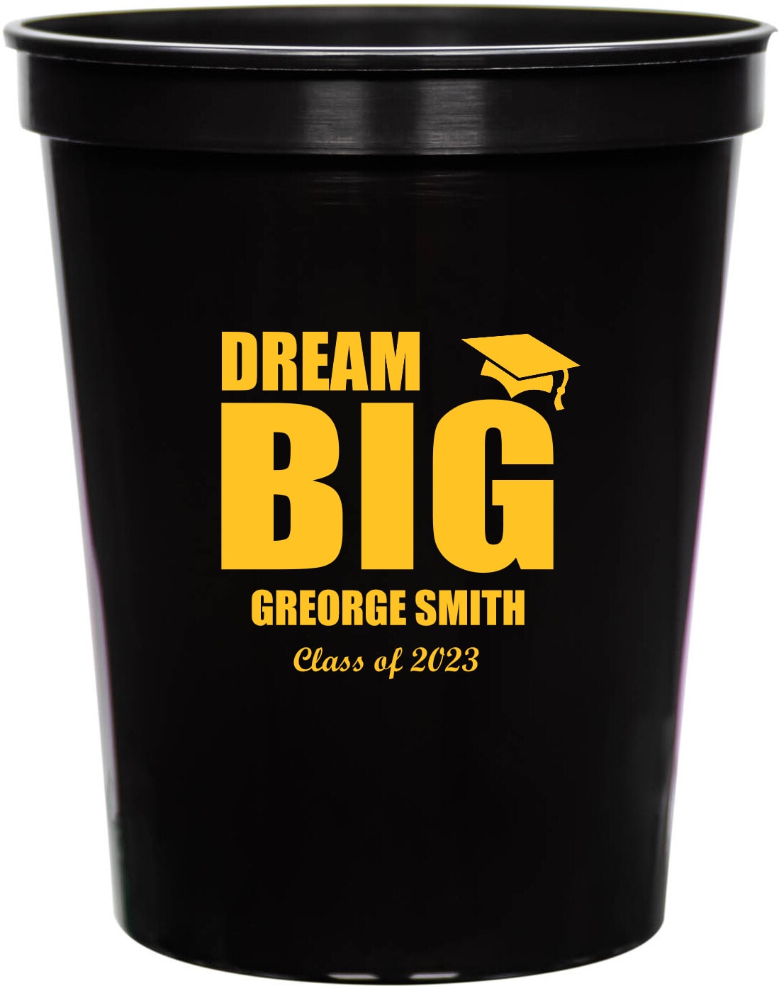 Personalized Dream Big Graduation Stadium Cups | Custom Event Decor ...