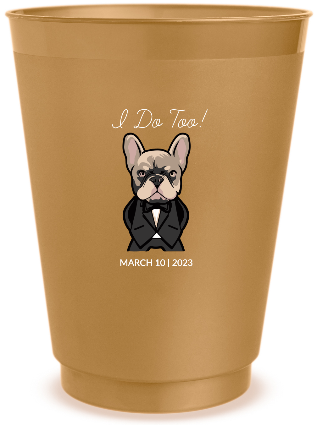 Personalized Bodyguard Pug Pet Wedding Frosted Stadium Cups | Pugs ...