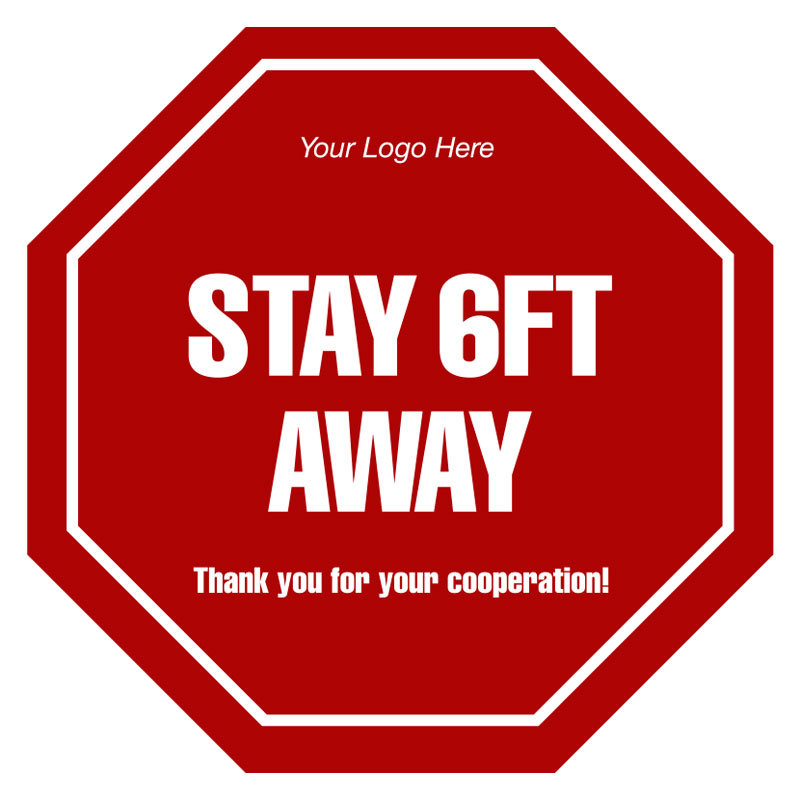 Removable Stop Sign Floor Decals | Social Distancing Stickers & Decals ...