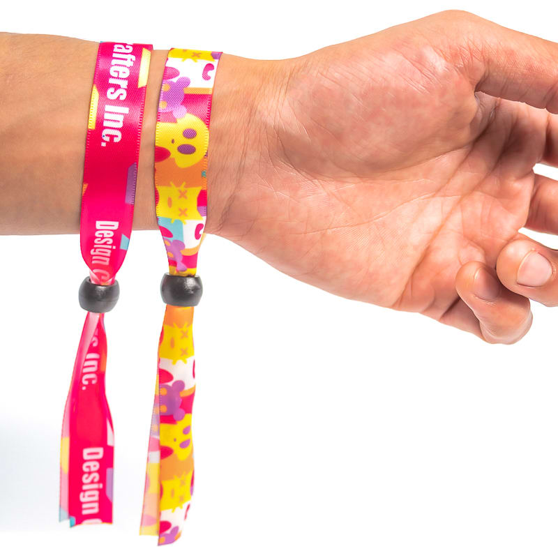 Fluorescent Neon Full Color Cloth Wristbands | Custom Fluorescent ...