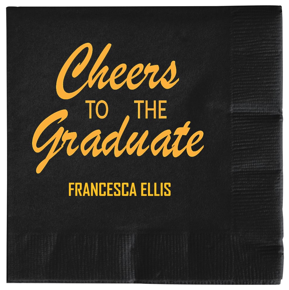 Personalized Cheers To The Graduate Premium Napkins | Graduation ...