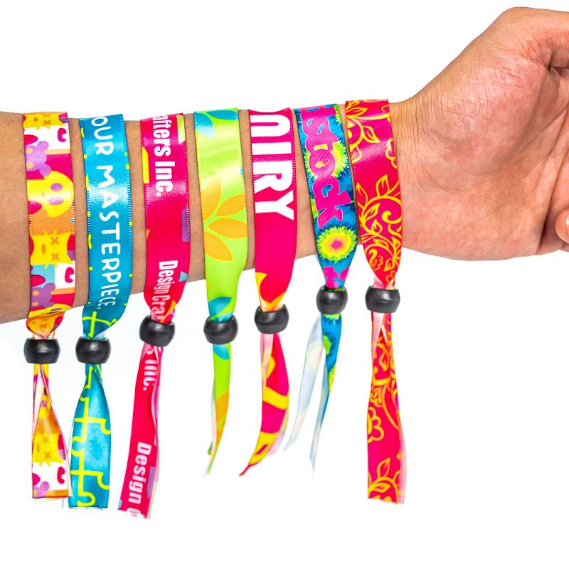 Fluorescent Neon Full Color Cloth Wristbands | Custom Fluorescent ...