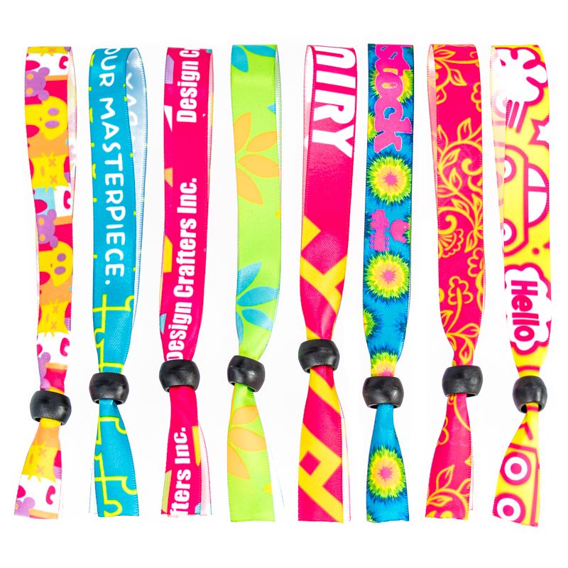 Fluorescent Neon Full Color Cloth Wristbands | Custom Fluorescent ...