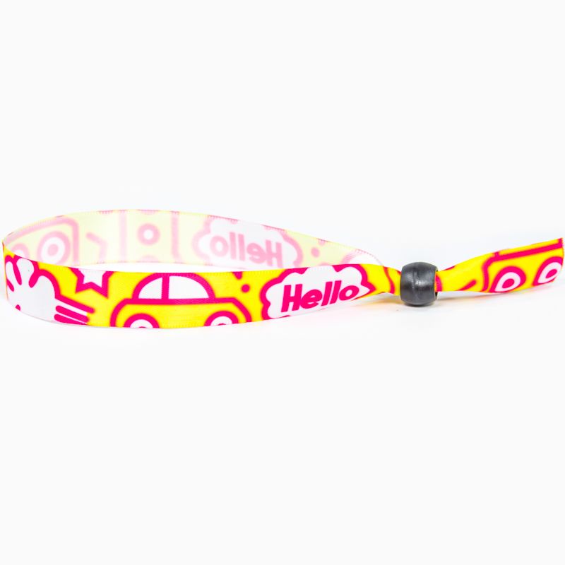 Fluorescent Neon Full Color Cloth Wristbands | Custom Fluorescent ...
