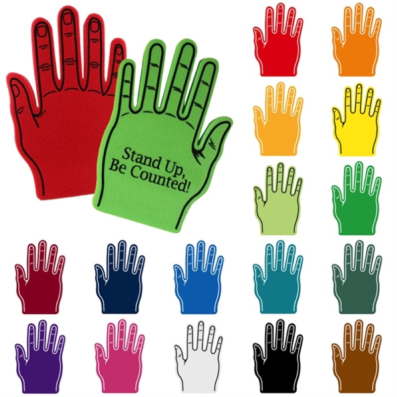 Five Finger Hand | Sports Foam Hands - 24HourWristbands.Com